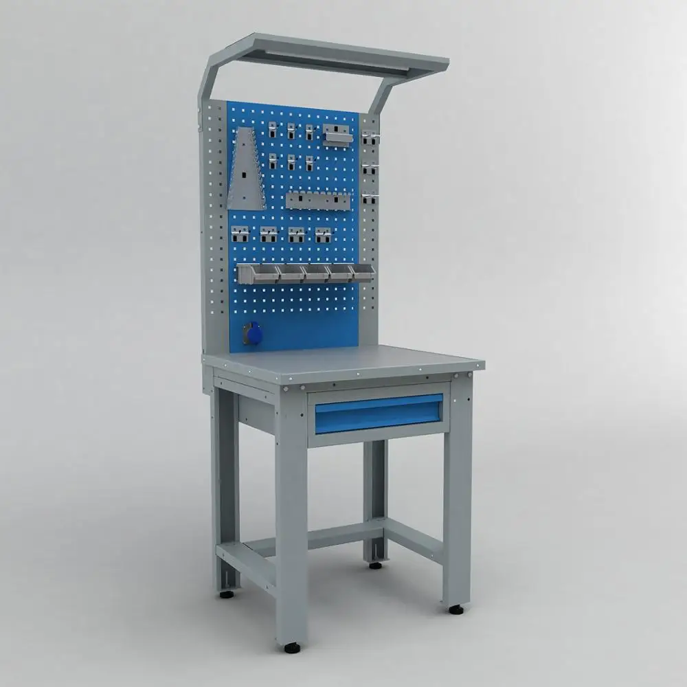 Economic Workbench With Perforated Panel Metal Work Station Storage ...