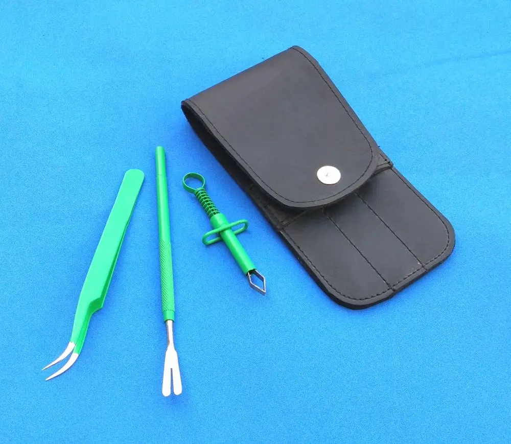 3-piece Stainless Steel Tick Remover Kit for Pets & People