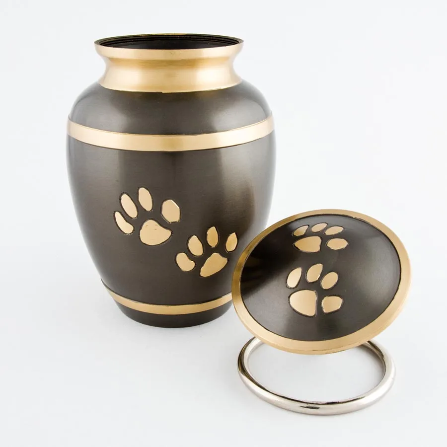 Urn For Pet Ashes Paw Print Urns For Animals Metal Size Customized ...