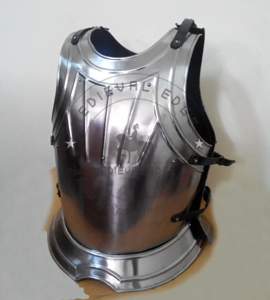 Medieval Gothic Fluted Breastplate - Silver Body Armor