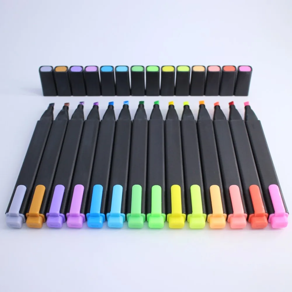 Neon Colors Logo Brands Colourful Highlighter Markers Pen - Buy Private ...