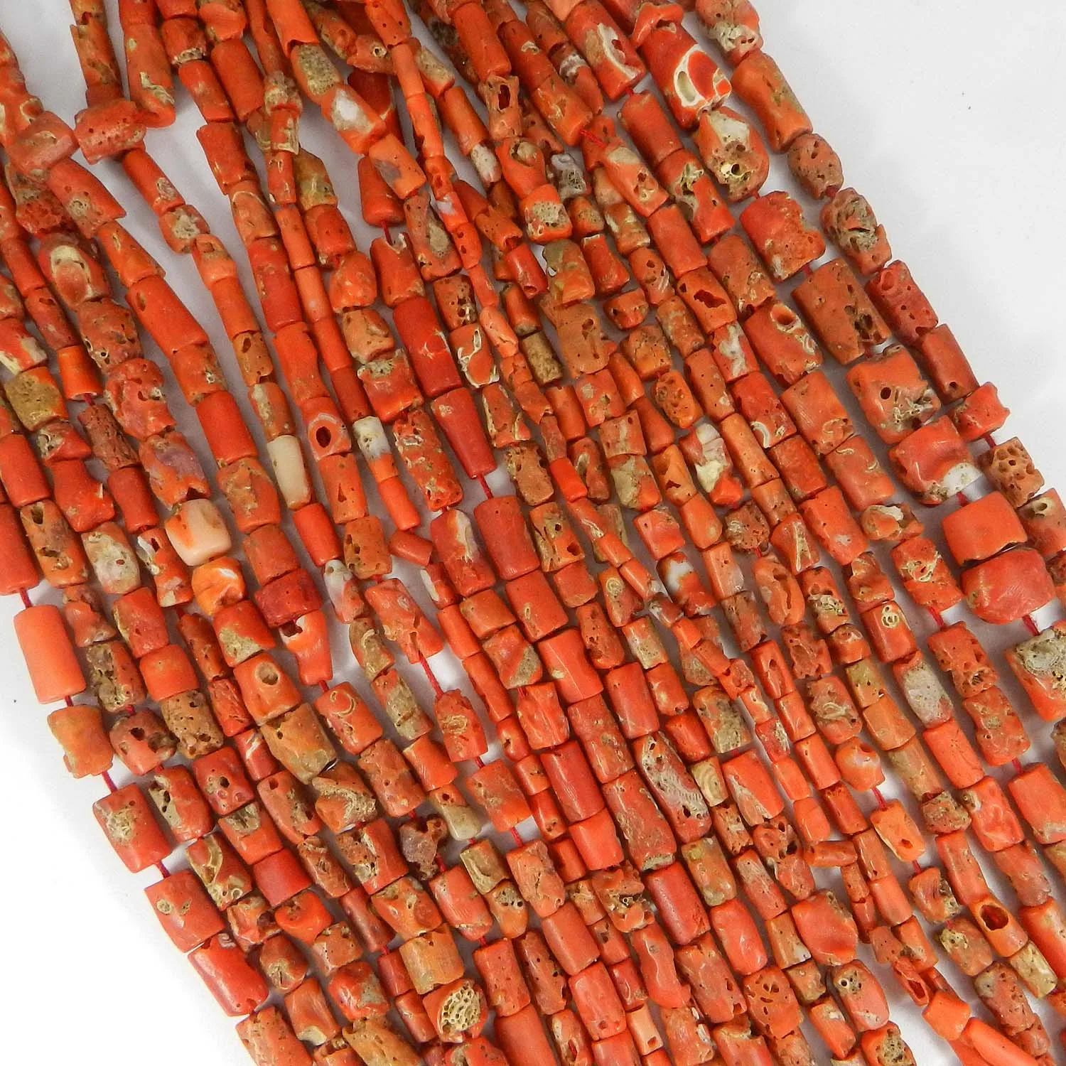 Natural Coral 11x6mm Tube Smooth Gemstone 18 Inch Strand Beads - Buy ...