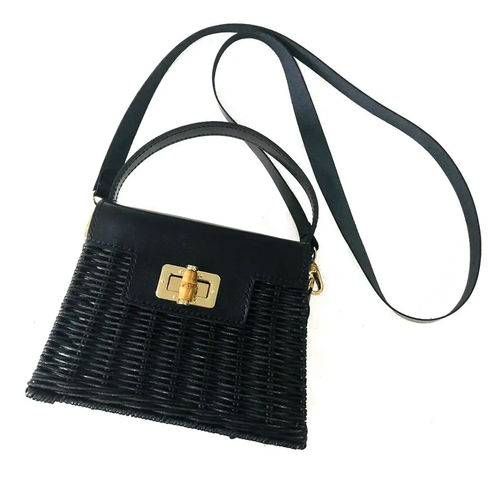 Hot Vintage Black Rattan Handbag From Vietnam - Buy Rattan Bag,Rattan ...