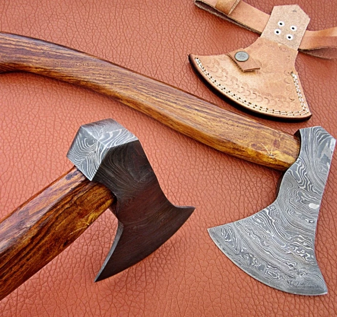 Custom Handmade Damascus Axe With Rose Wood Handle - Buy Japanese Axe ...