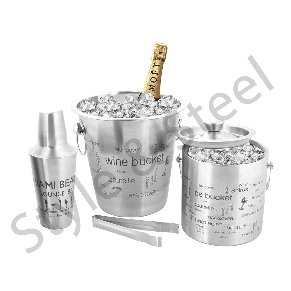 Stainless Steel Cocktail Shaker Set Stainless Steel Drink Mixing ...