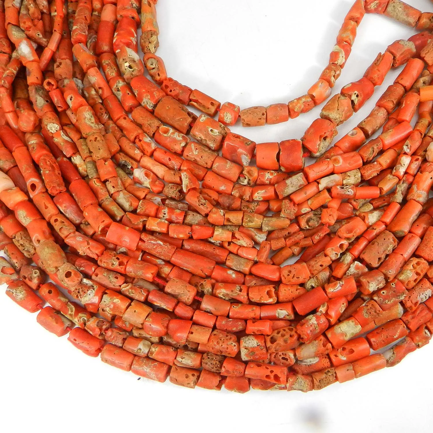 Natural Coral 11x6mm Tube Smooth Gemstone 18 Inch Strand Beads - Buy ...