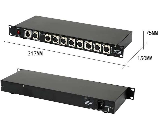8-way DMX Splitter Isolator for Stage Lighting - Xinlian