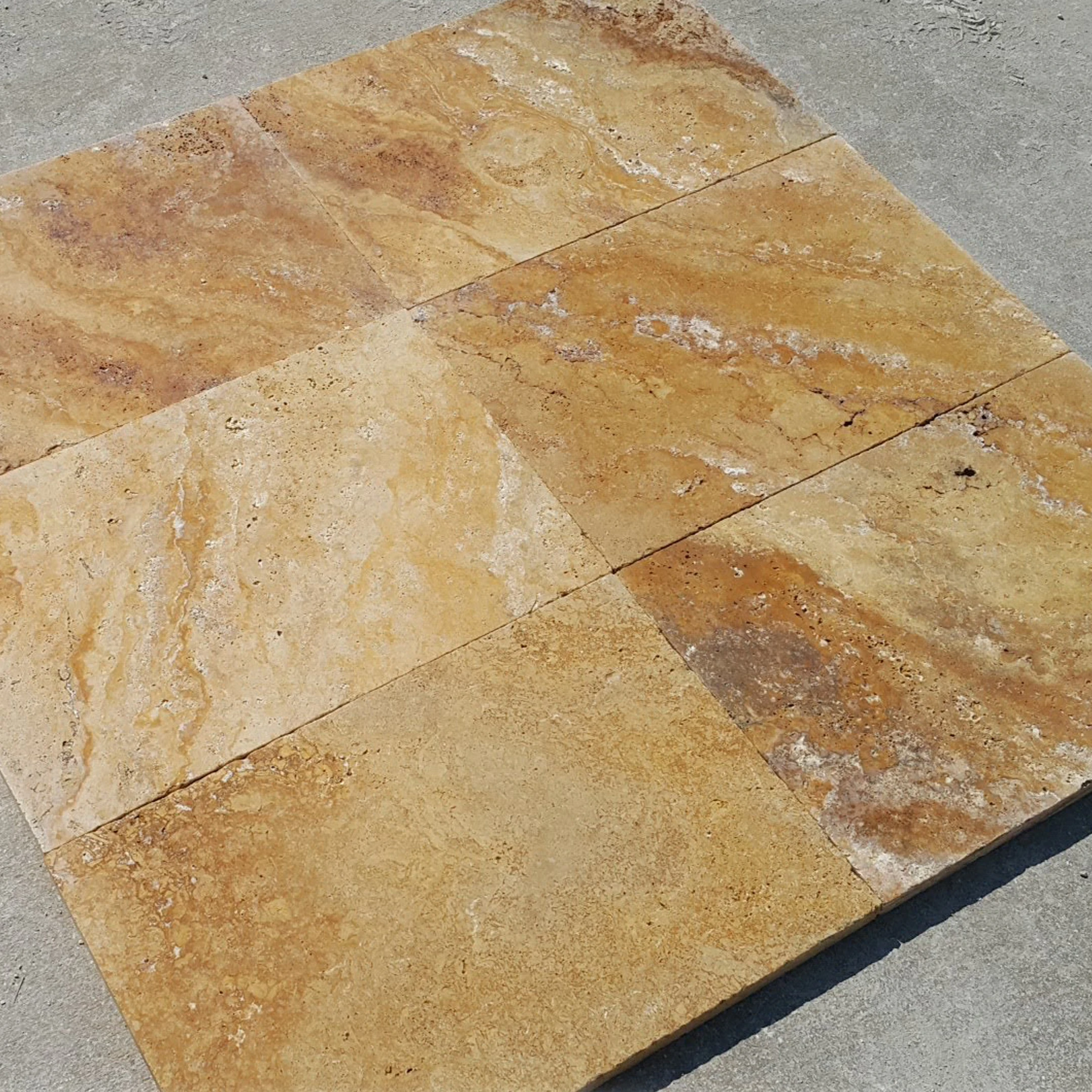 Gold Yellow Travertine Tile Paver Pattern Set Made In Turkey Gold Beige ...