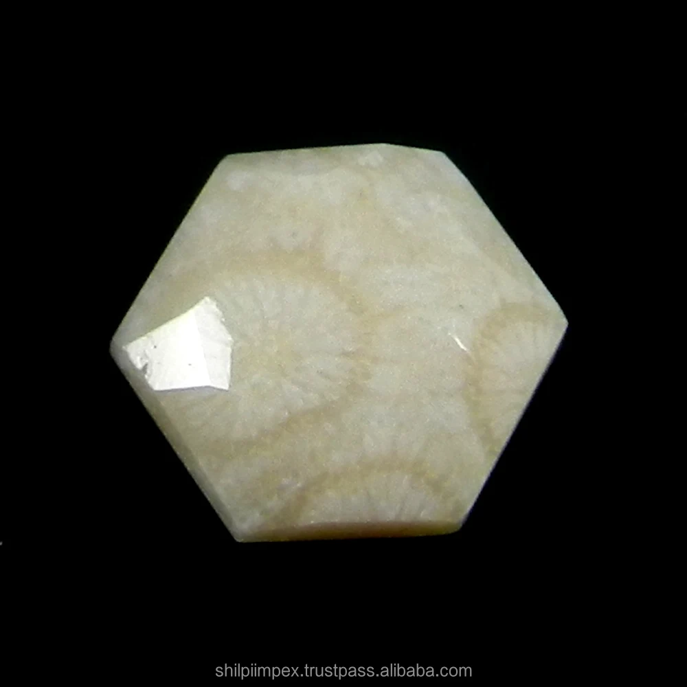 Natural Coral 12x12mm Hexagon Rose Cut 5.60 Cts Loose Gemstone - Buy ...