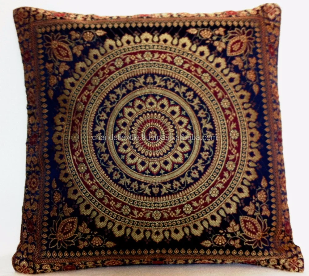 Mandala Cushion Covers Antique Style Banarasi Ethnic Indian 16" 40cm ...