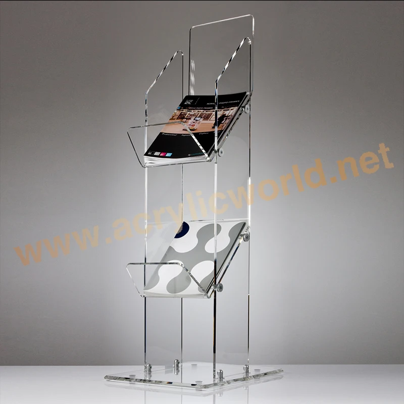 floor standing acrylic brochure literature display holder poster ...
