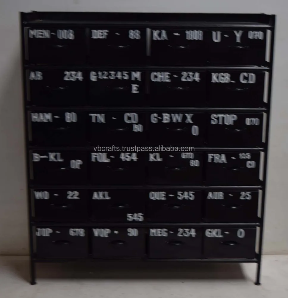 Industrial Vintage Retro Style Metal Multi Drawer Storage Cabinet for ...