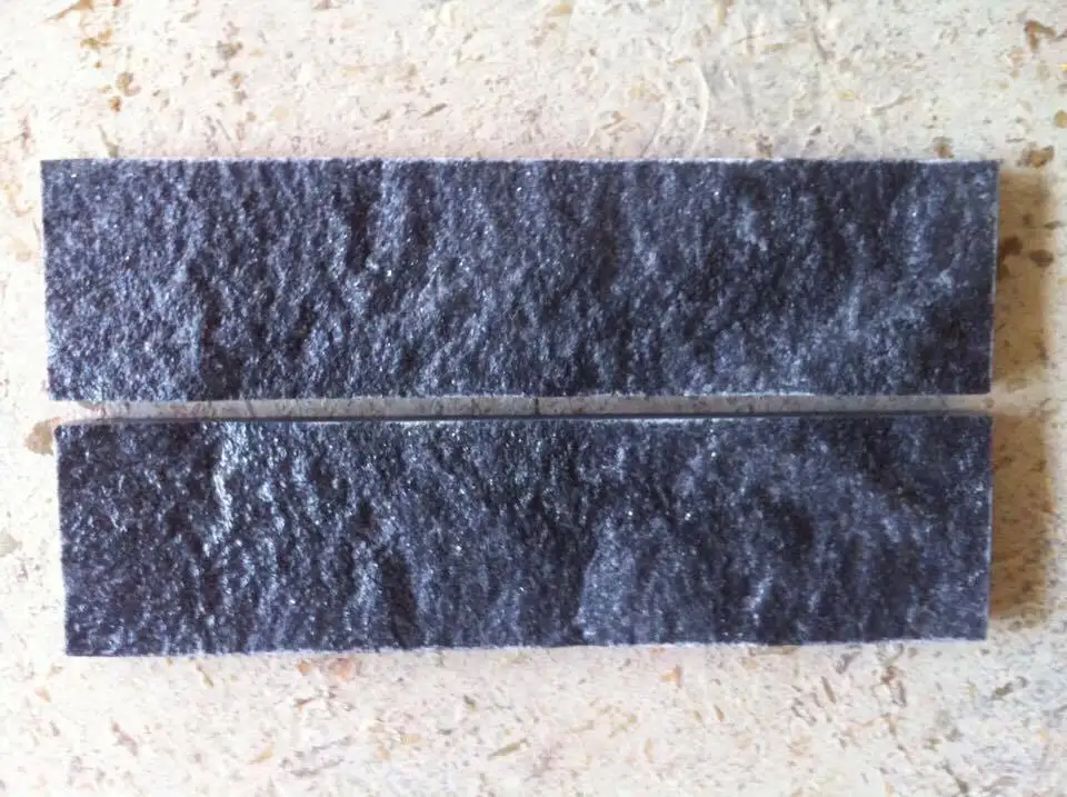 Wall Cladding Stone - Black Marble Split 10x20x1.5cm (code As008) - Buy Cladding Stone,Black ...