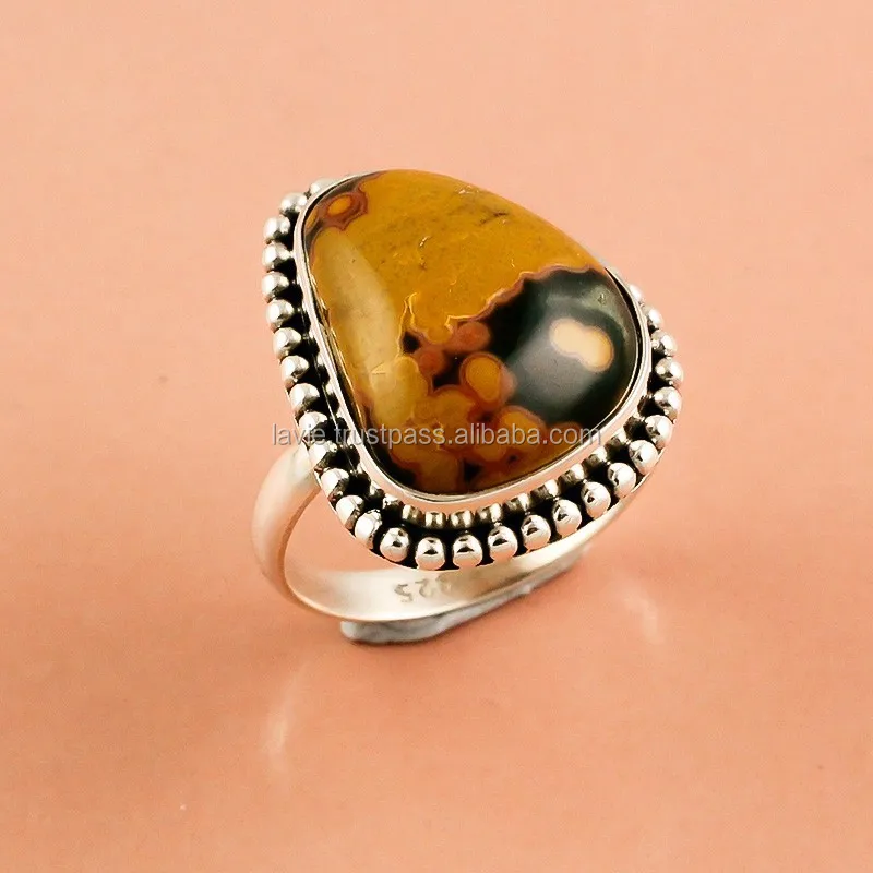 Natural Ocean Jasper Gemstone Rings 925 Sterling Silver Wholesale ...