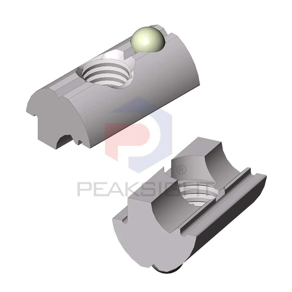 Roll-in T-slot Nut Self-aligning With Spring Loaded Ball,T-nut,T-slot ...