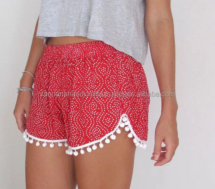 Woman Designer Hand Block Printed Cheap Price Short Beach Garment High ...