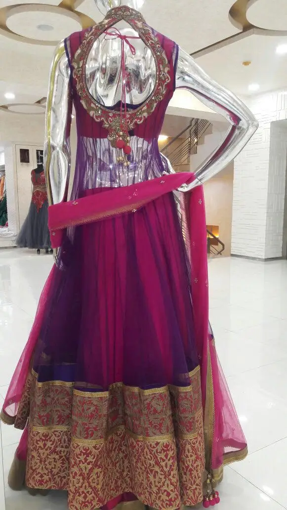 Attractive Pink Colour Saree Embroidery Work Blouse Sari Party Wear ...