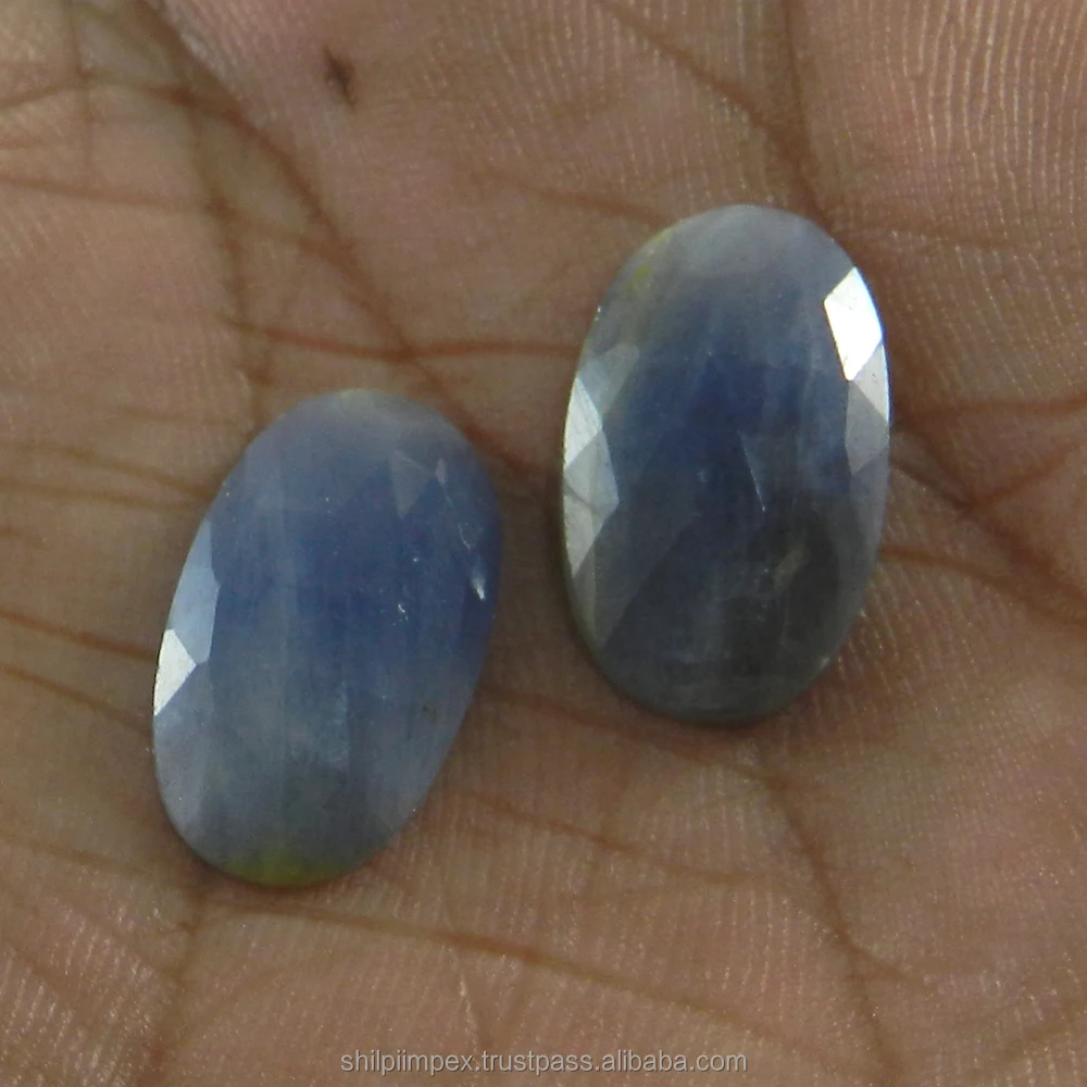 Blue Multi Sapphire 14.10 Cts Oval Checker Cut 18x11mm Loose Gemstone ...