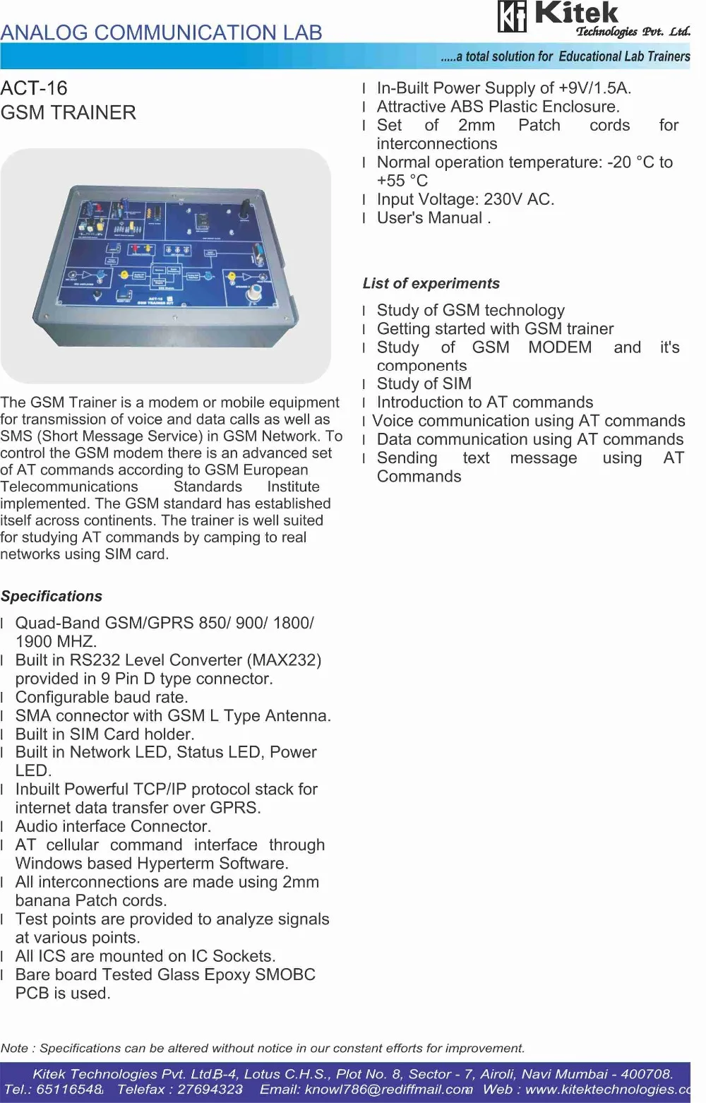New 2G GSM Trainer Kit - Educational Equipment for Training
