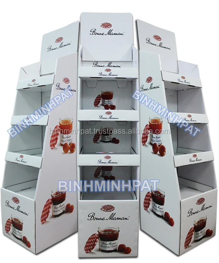 Fruit Jam Paper Display Shelves Display Stand Light Duty Paperboard Bmp ...