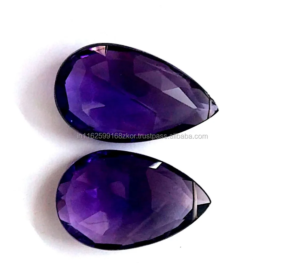 Loose Amethyst Gemstone Pear Drop With Drill Cut All Shapes And Sizes ...