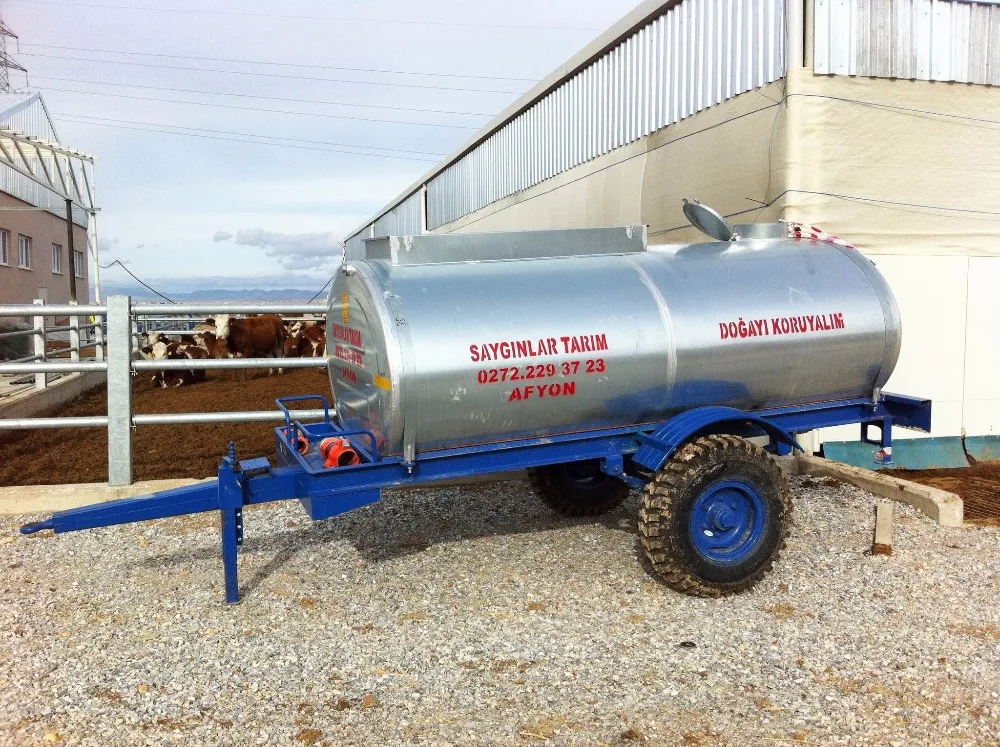 Galvanized Single Axle Tractor Water Tanker 3 Tones Water Bowsers - Buy ...