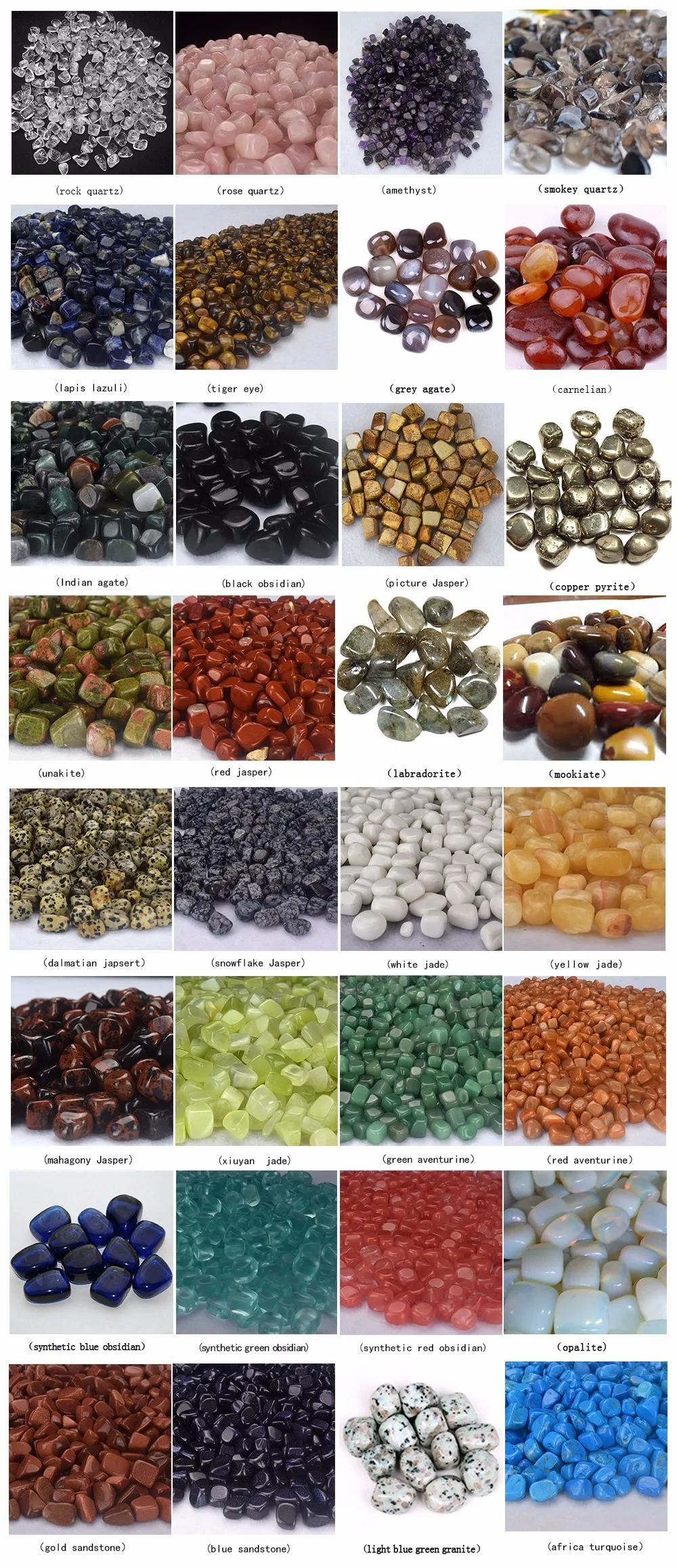Types of Polished Stones - Mixed Gemstone Tumbled Stones