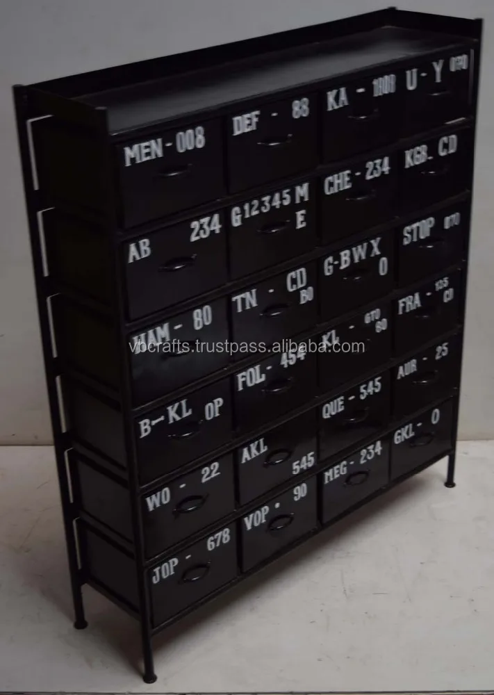 Industrial Vintage Retro Style Metal Multi Drawer Storage Cabinet for ...