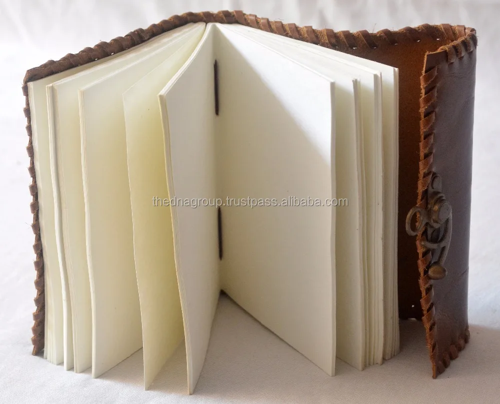 Handmade Vintage Genuine Leather Notebook With Side Stitch And Clasp ...