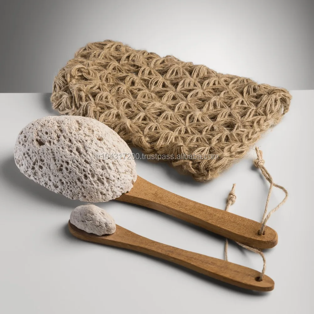 High Quality Loofah Pumice Stone With Handle Pine Wood - Buy Pumice ...