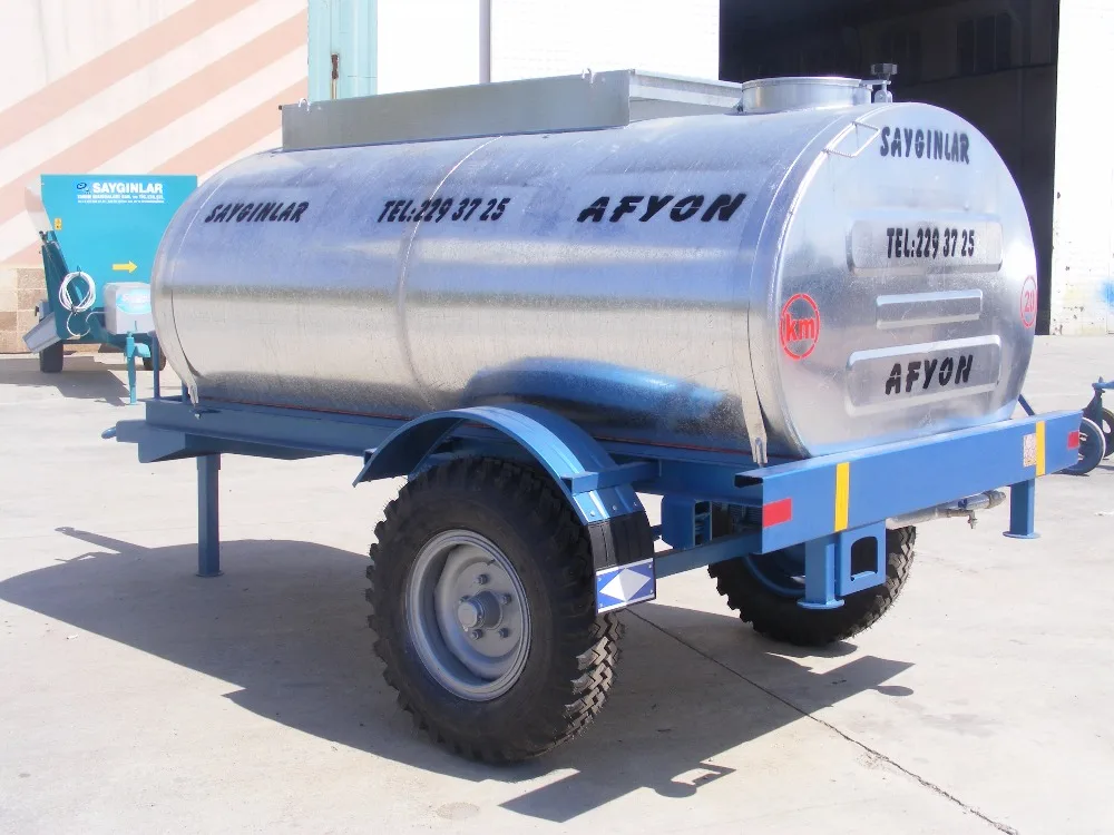 Farm Water Trailer - 3 Tones Galvanized Single Axle Tanker