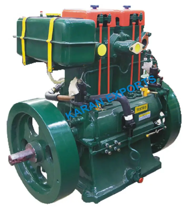 Two Double Twin Cylinder Lister Slow Speed Heavy Duty Diesel Engine And ...