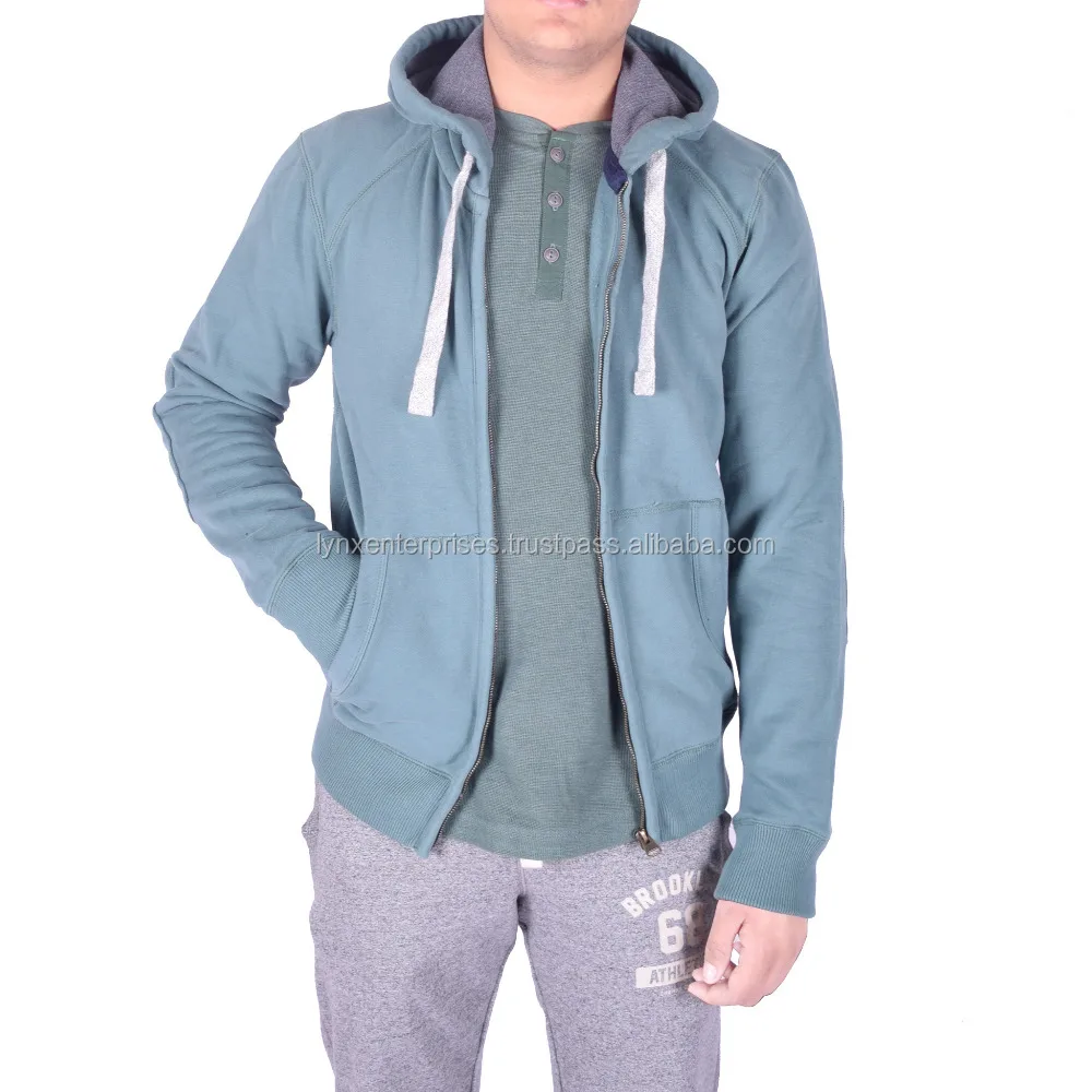 Metal Zip Up Hoodie French Terry Fabric 350 Gsm Thick Fabric - Buy Men ...