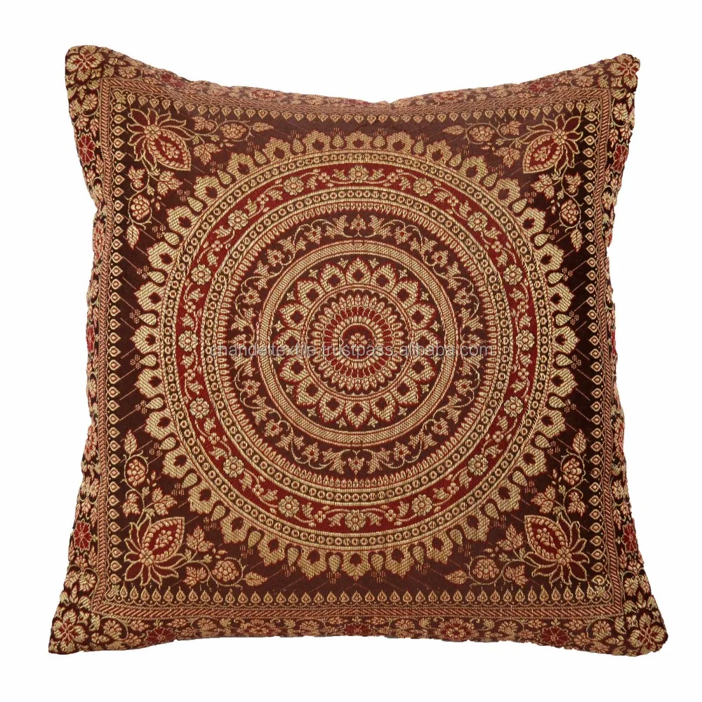 Mandala Cushion Covers Antique Style Banarasi Ethnic Indian 16" 40cm ...