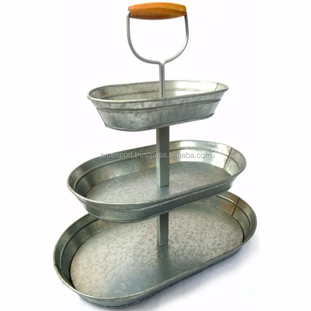 New Modern Design Unique Fancy 3 Tier Cake Stand Grya Color Metal Fancy ...