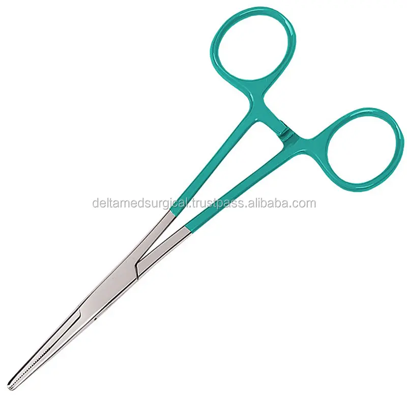 Types Of Medical Scissors Kelly Forceps With Coloured Handles By Delta ...