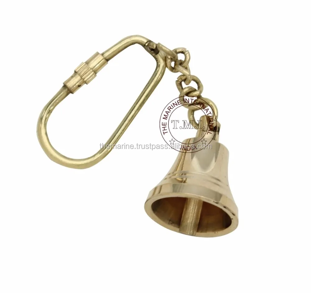 Brass Key Chain Ship Bell Collectible Marine Miniature Nautical Bell ...