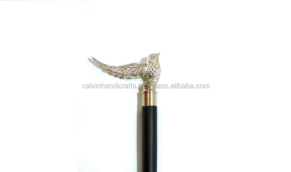 Walking Stick Cane Bird Design Walking Stick Brass Designer Handle Gift ...