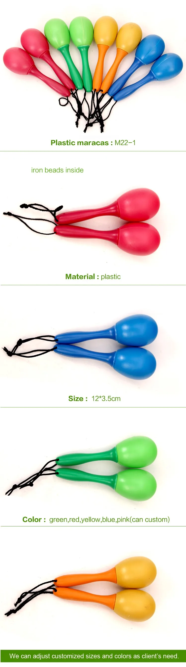 Mini Plastic Baby Maracas - Educational Musical Toy
