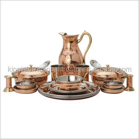Indian Copper Dinner Set - Stainless Steel Brass Tradition