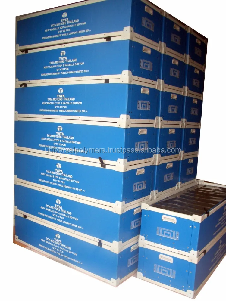 UP PP Plastic Corrugated Boxes Blue Color 600 X 400 X 300 mm Customized ...