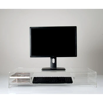 Transparent Acrylic Monitor Stand Hotel Use Plexiglass Tv Stand With ...