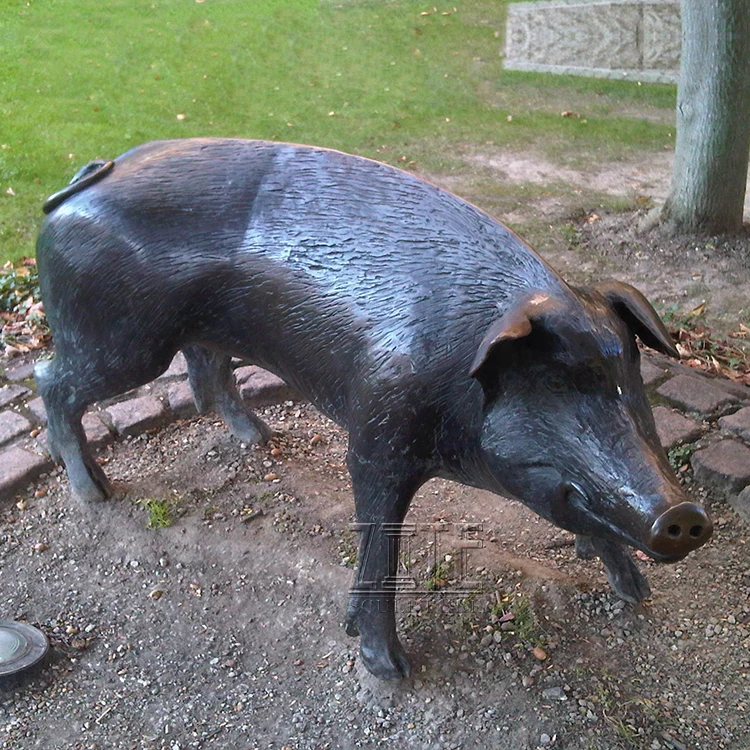 Alibaba.com: Antique life-size manual bronze pig sculpture statue for ...