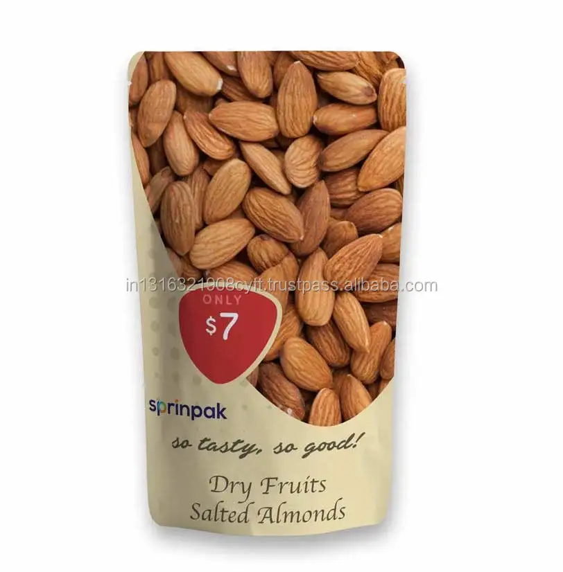 Flexible Packaging Stand Up Zipper Salted Almonds Snacks| Alibaba.com