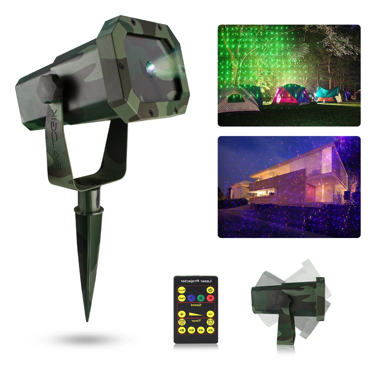Outdoor Waterproof Led Laser Projector Light 20 Patterns Rf Remote ...