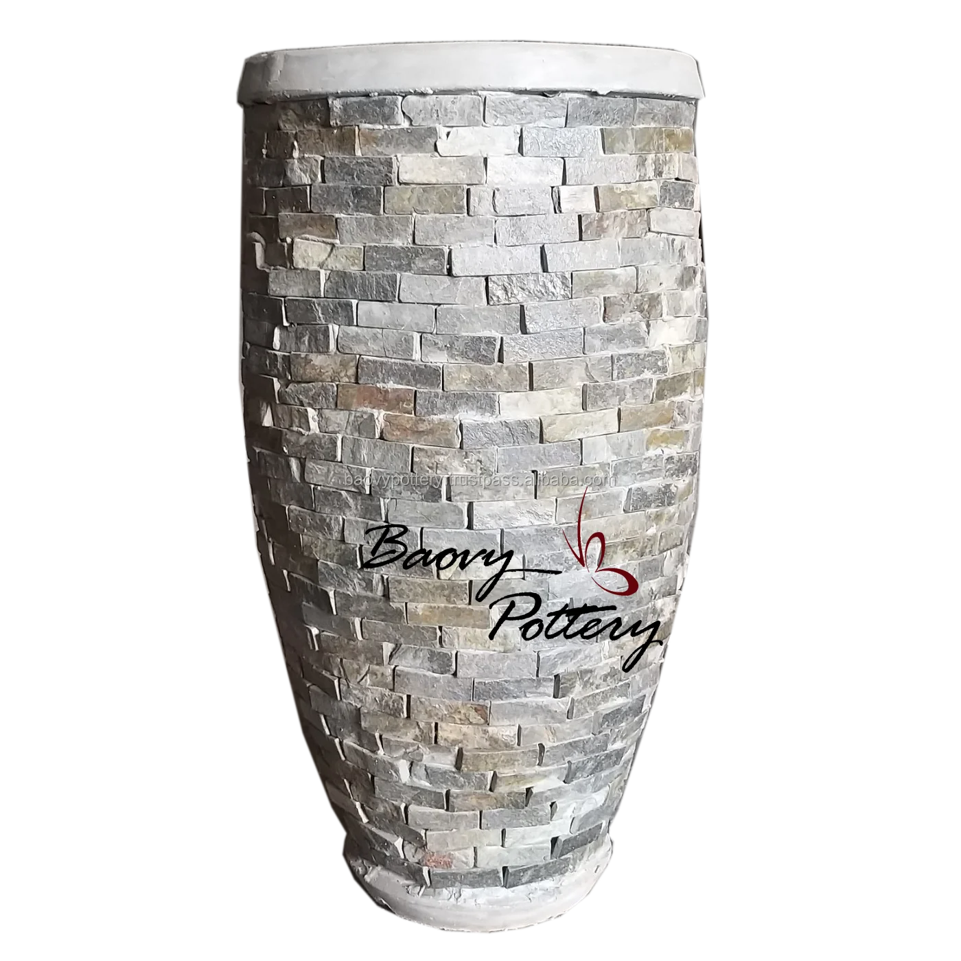 [Hannah] Cement planter with pebbles, GRC pot, set of 2// Bao Vy ...