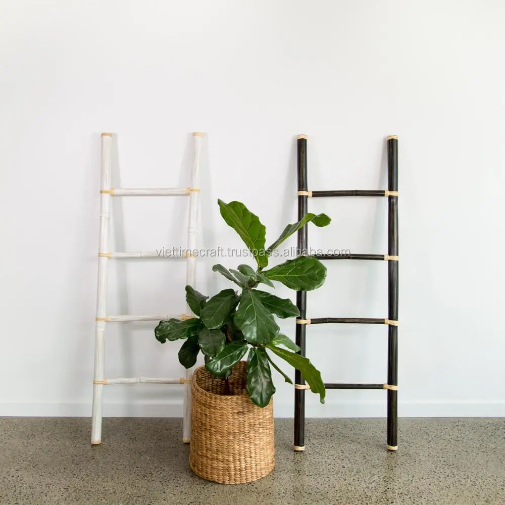 Bathroom Bamboo Ladder Tower Rack - Stylish & Functional