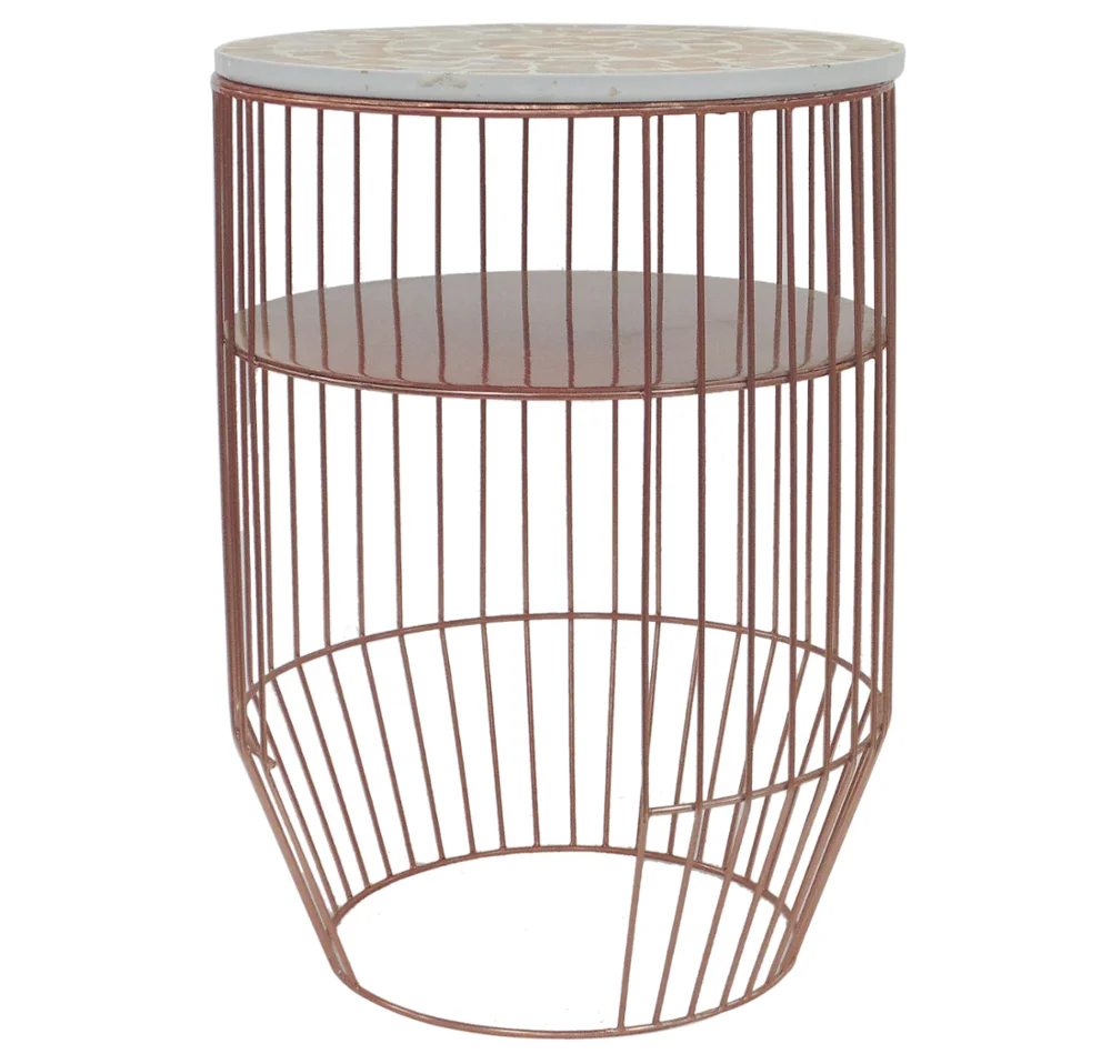 Modern Design Black And Gold Round Iron Wire Tea Table - Buy Black/gold ...