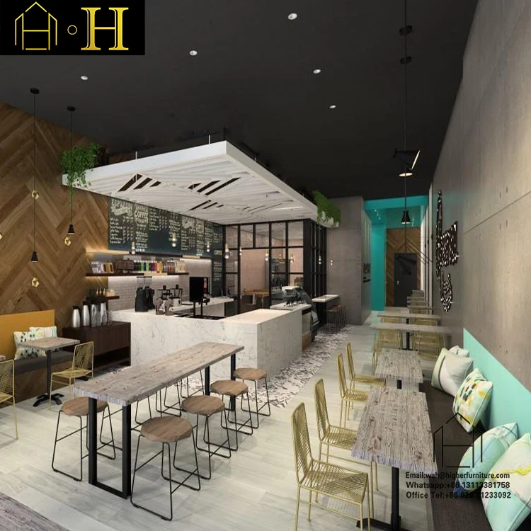 Modern Coffee Shop Interior Design - Food Showcase Cabinet