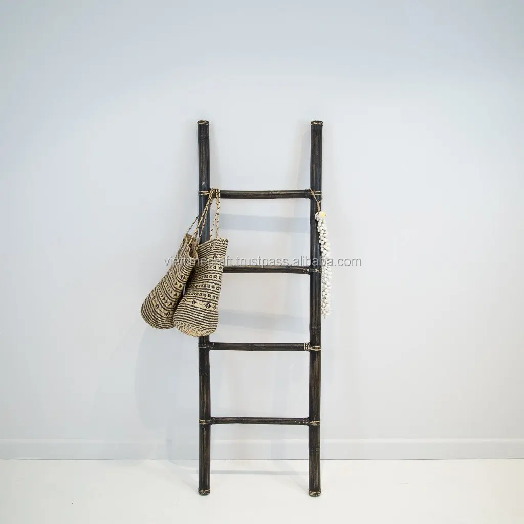 Bathroom Bamboo Ladder Tower Rack - Stylish & Functional